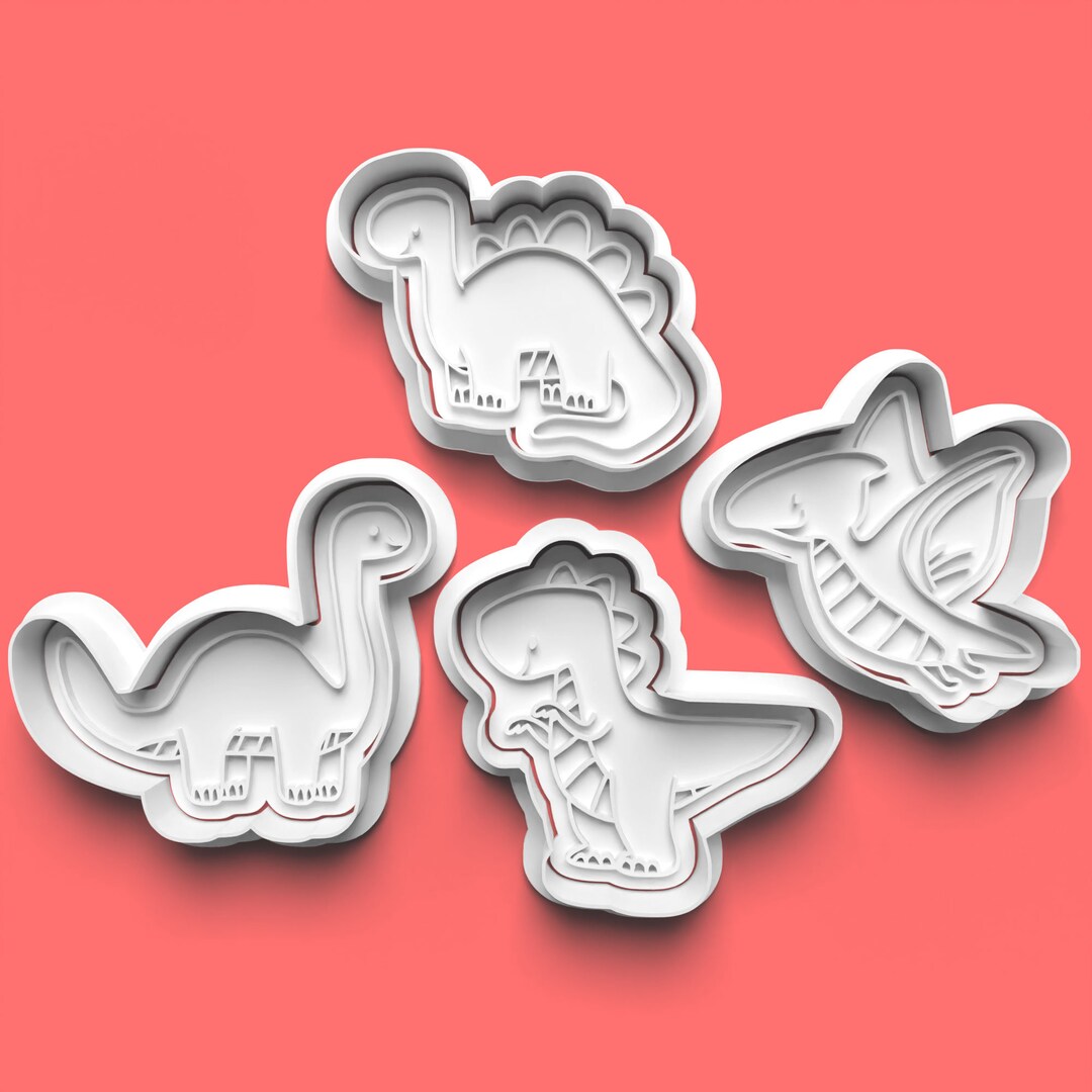Dinosaur Cookie Cutter Set: T-rex, Stegosaurus, Party Cake Baking - Etsy