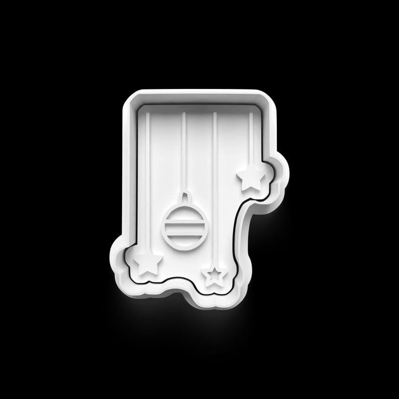 Hanging Décor Christmas Cookie Cutter and Stamp Set, Baking Fondant ...