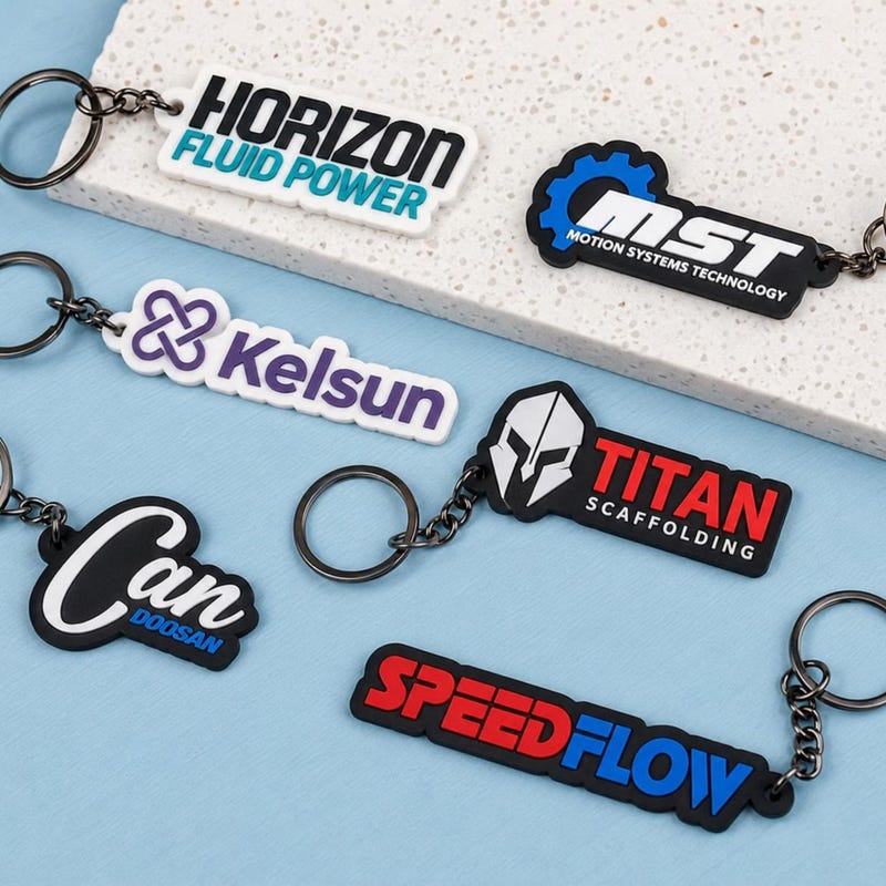 Custom Logo Keyrings - Etsy UK