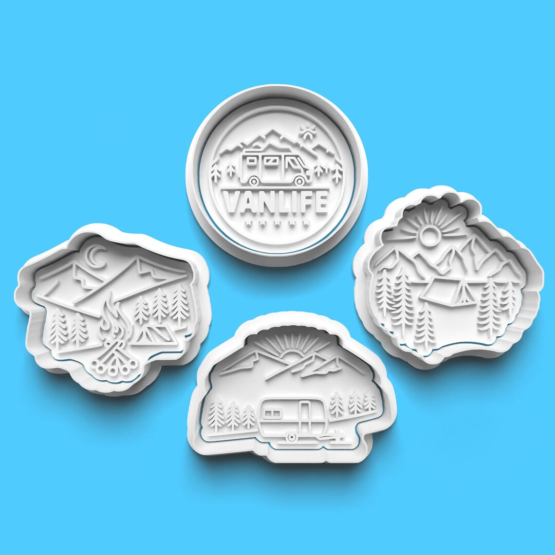 Camper Van Life Cookie Cutter Set: 3D Printed Fondant Stamp - Etsy