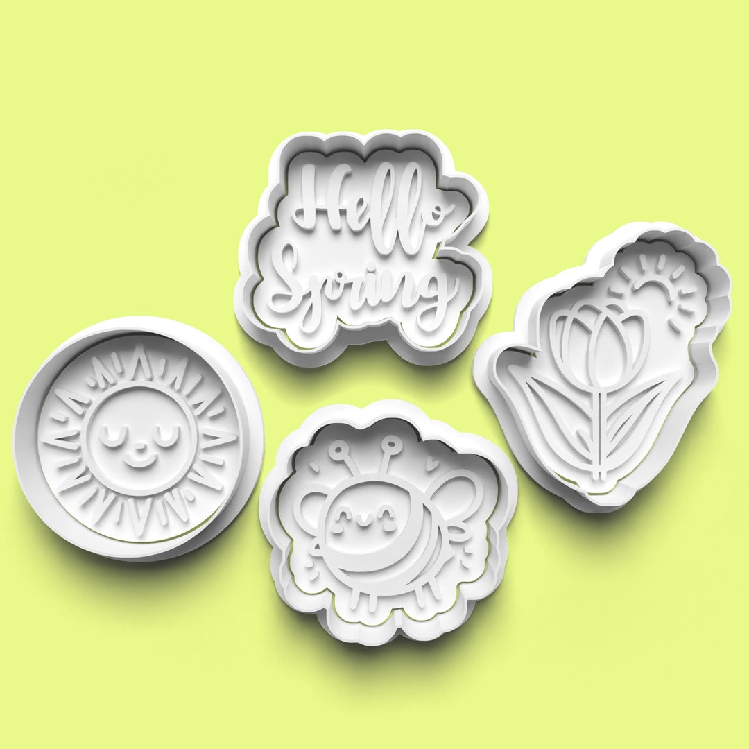 3D Printed Spring Cookie Cutter Set: Flowers, Bees, Sun - Etsy
