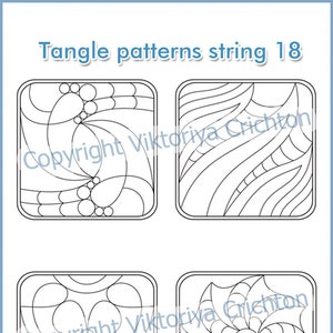 Zentangles Strings 18 for Drawing Patterns. Zentangle Starter Pages ...