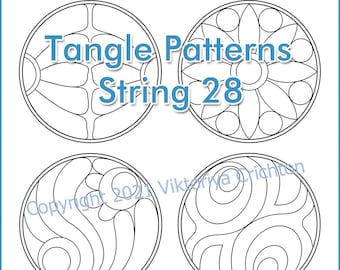 Strings for Drawing Zentangles_23. Zentangle Circle Starter | Etsy