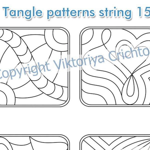 Strings for Drawing Zentangles 5. String Art Template. Tangle Pattern String, Jpeg, PDF. - Etsy