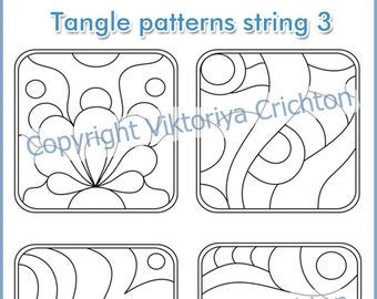 Strings for Drawing Zentangles 5. String Art Template. Tangle Pattern String, Jpeg, PDF. - Etsy