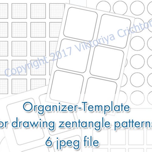 Organizer-template for Drawing Zentangle Patterns - Etsy