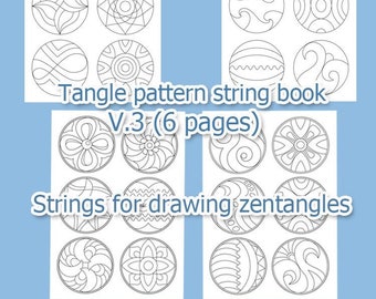 Zentangles Strings 8 for Drawing Patterns. Tangle Pattern Printable String, Jpeg, PDF. - Etsy