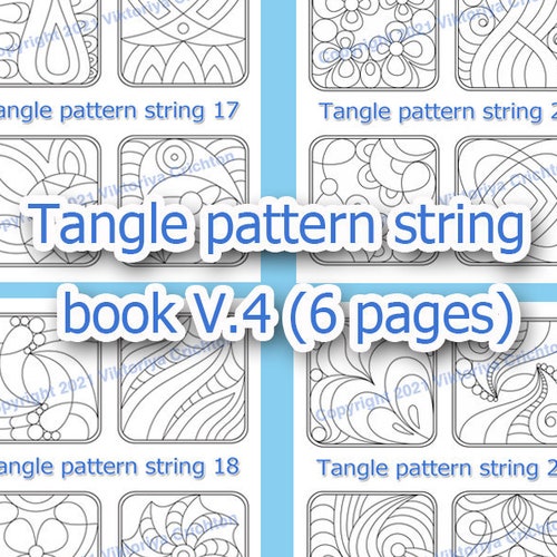 Tangle Pattern String Book V.1 10 Pages Strings for Drawing - Etsy