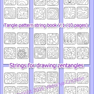 Tangle Pattern String Book V.1 10 Pages Strings for Drawing - Etsy