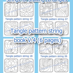 Tangle Pattern String Book V.1 10 Pages, Strings for Drawing Zentangles, Digital PDF and JPEG ...