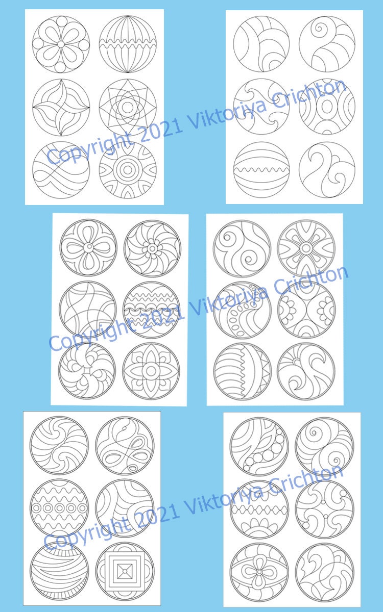 Tangle Pattern Circle String Book V.3 (6 Pages), Strings for Drawing ...