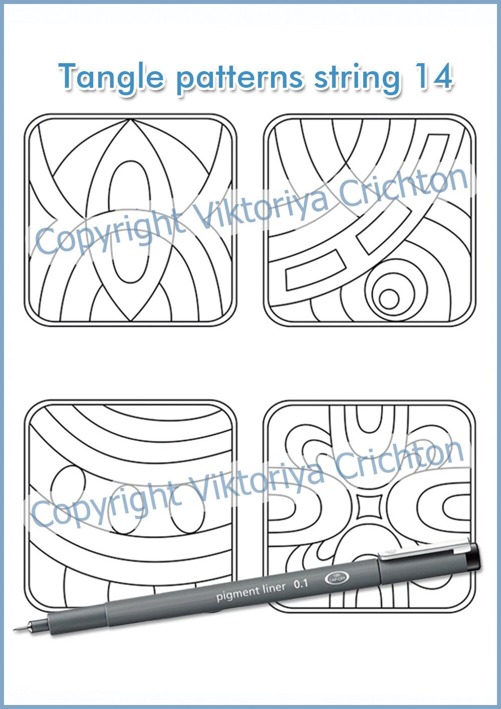Zentangles Strings for Drawing Patterns 14. Tangle Pattern Printable ...