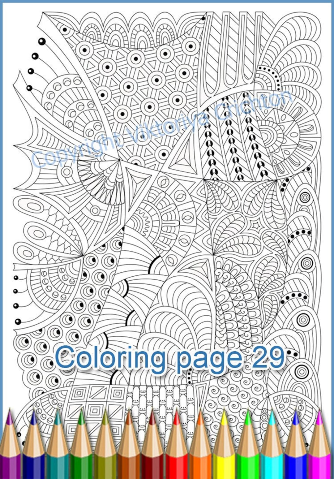 Coloring Page 29 for Adult. Zentangle Coloring Antistress, a ...