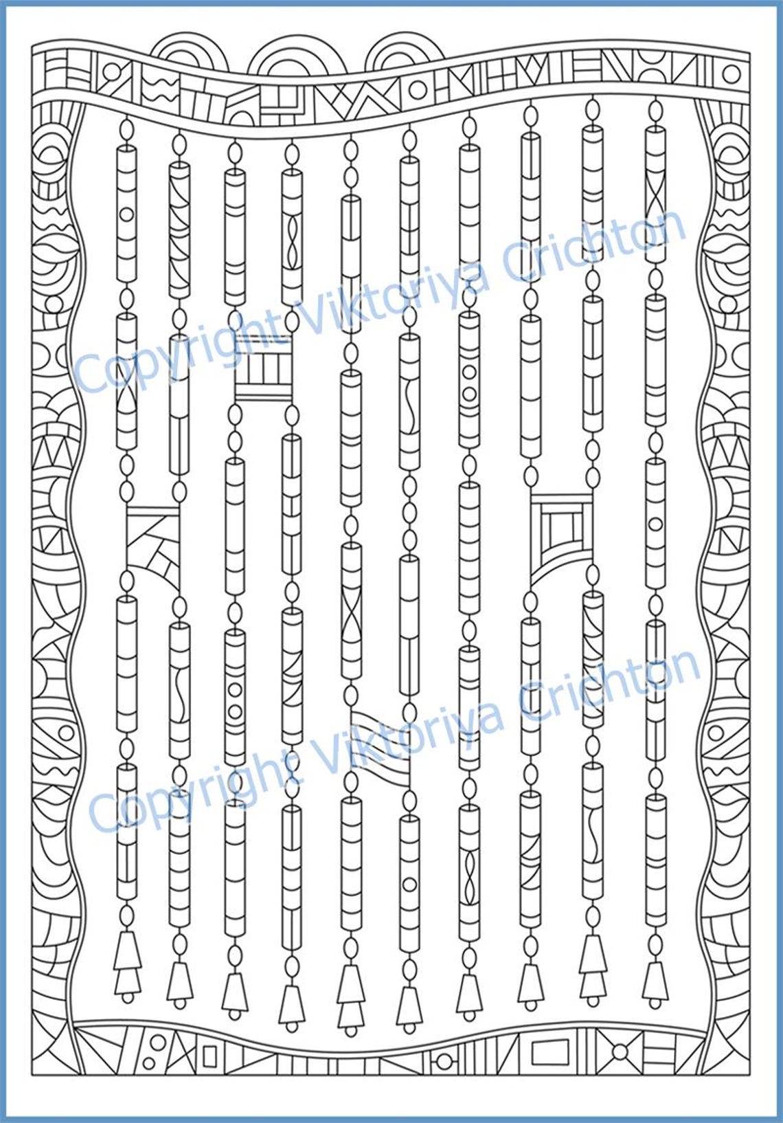 Zen Dangles Tubes. Coloring Page 80 for Adult, Abstract Zendoodle ...