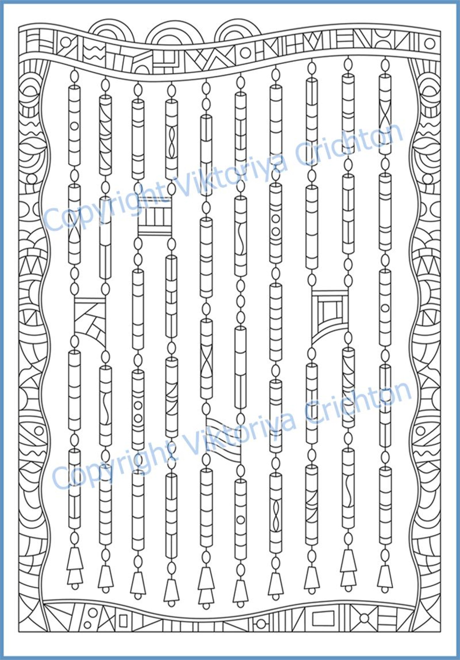 Zen Dangles Tubes. Coloring Page 80 for Adult, Abstract Zendoodle ...