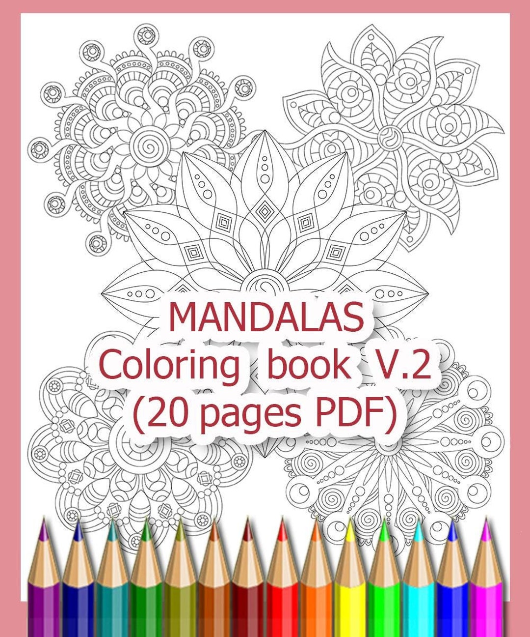 Coloring Book_v.2. Zentangle Mandala Art, 20 Easy Mandalas for Adults ...