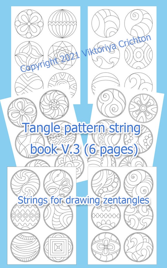 Tangle Pattern Circle String Book V.3 6 Pages Strings for | Etsy