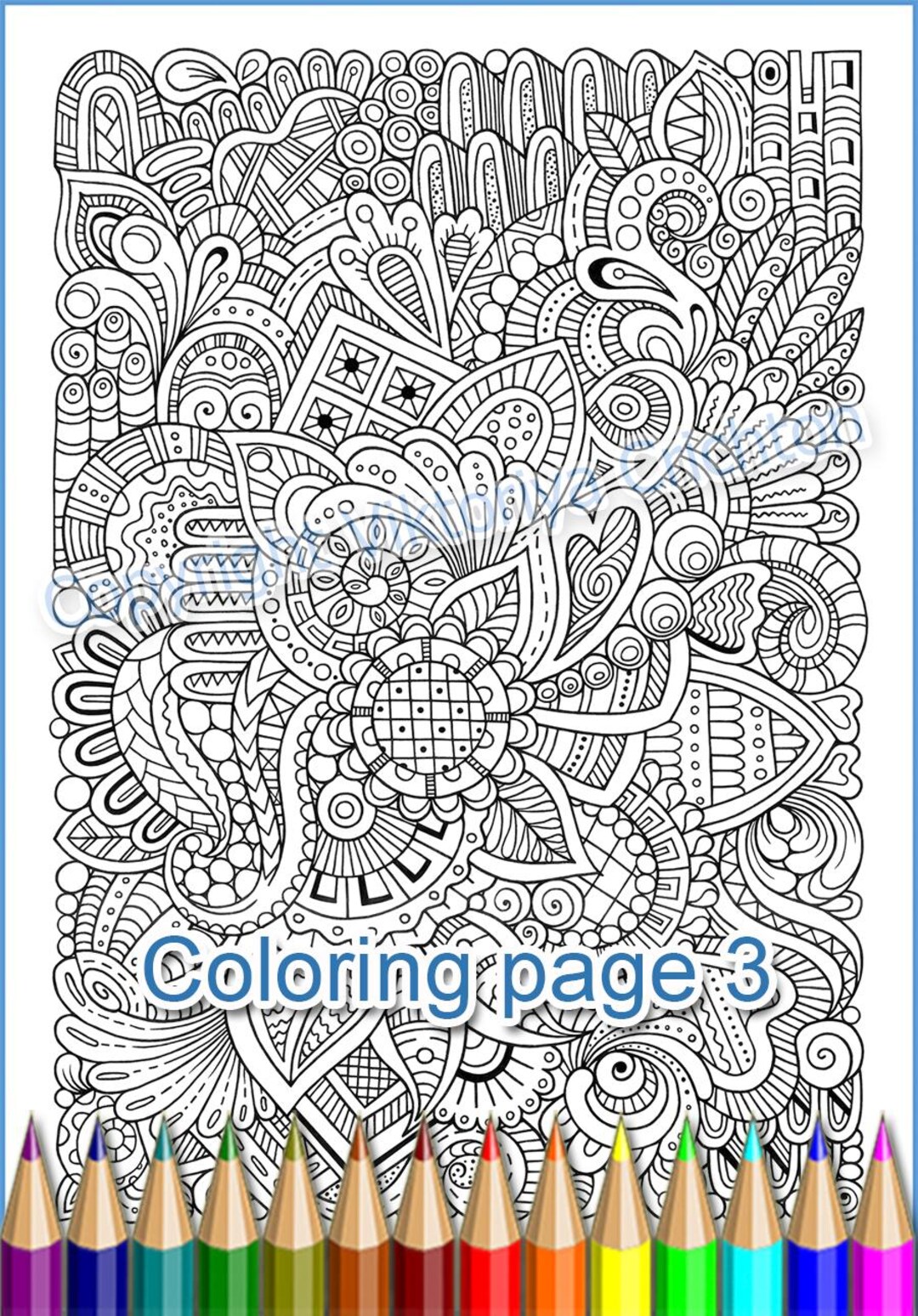 Coloring Page 3 Zentangle (zendoodle) Flowers for Adults, PDF, a ...