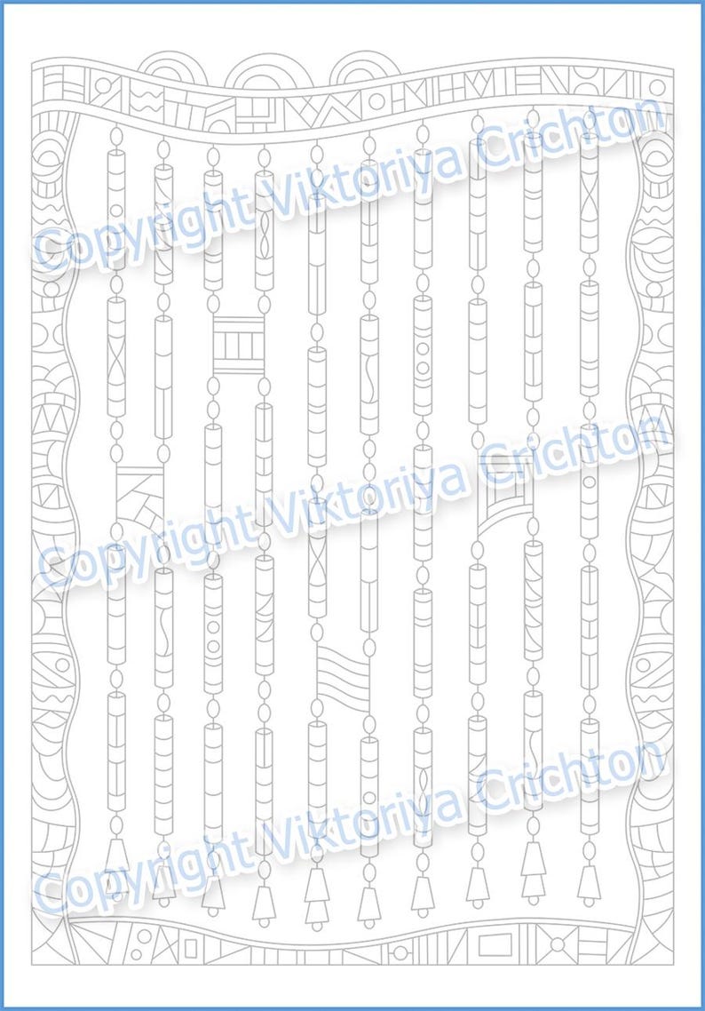 Zen Dangles Tubes. Coloring Page 80 for Adult, Abstract Zendoodle ...