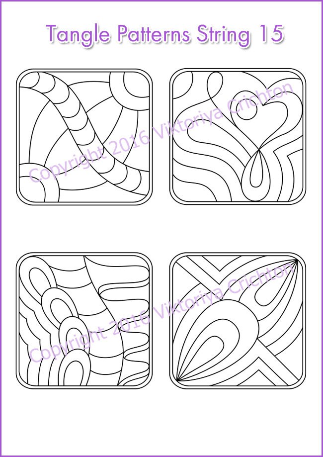 Strings for Drawing Zentangles_15. Zentangle Starter Pages. - Etsy