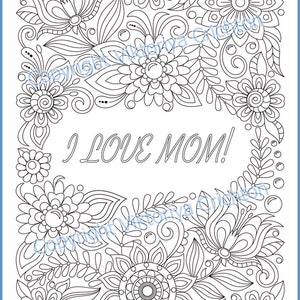 Coloring Page 84, I Love Mom, Zendoodle, Coloring Zentangle Flowers for ...