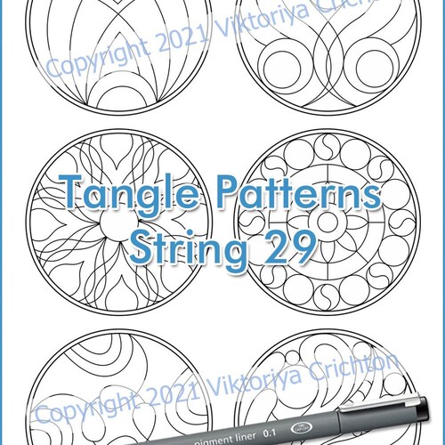 Strings for Drawing Zentangles_23. Zentangle Circle Starter - Etsy