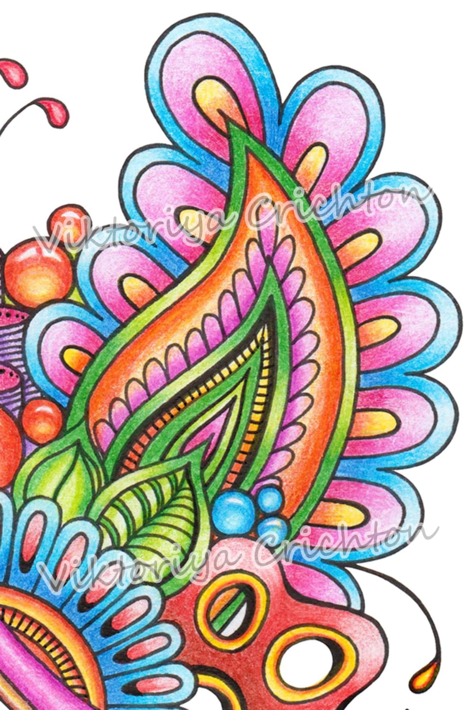 Magic Zentangle Flowers (zendoodle)_23. Abstract Drawing in Zenart ...