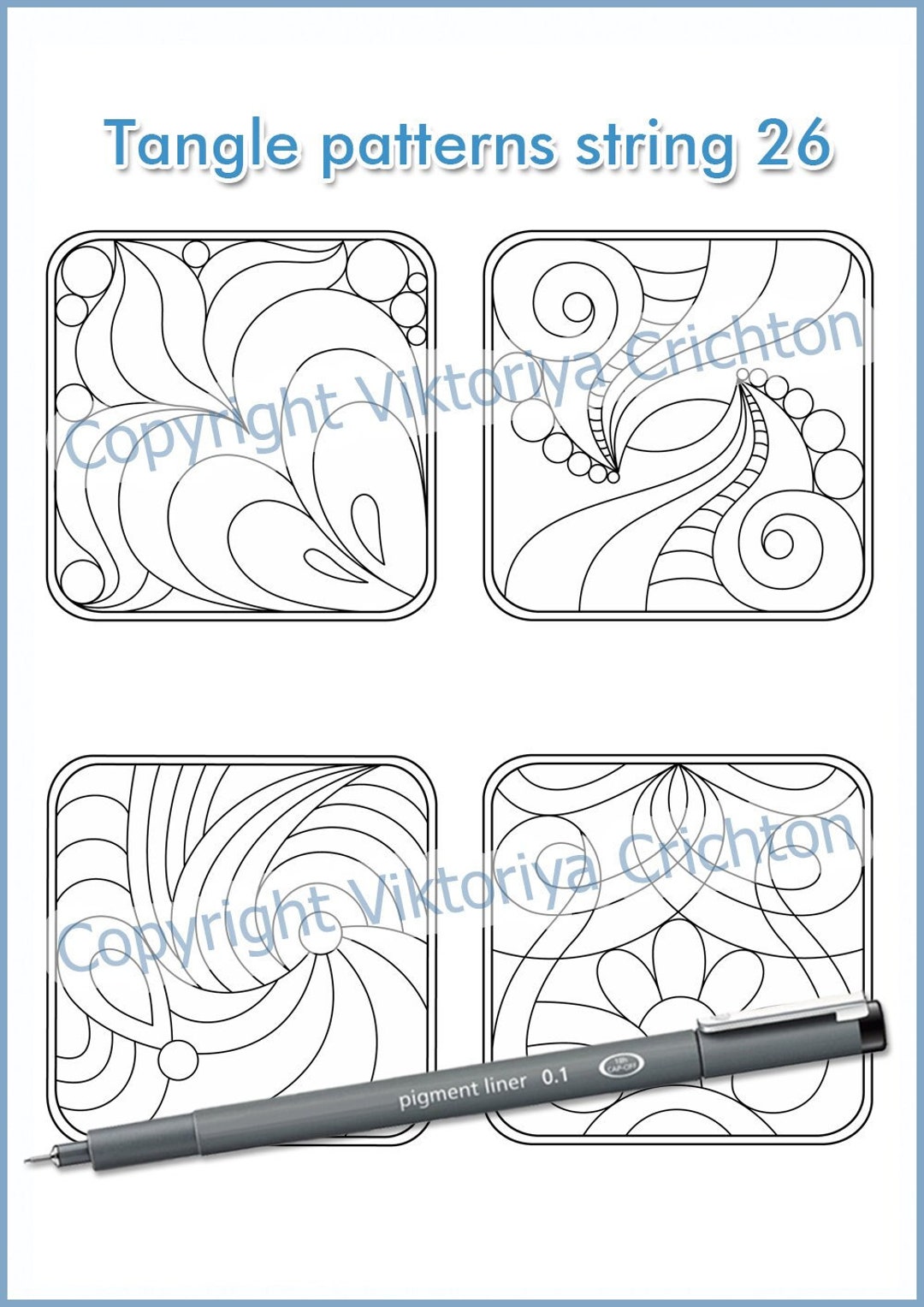 Zentangles Strings for Drawing Patterns 26. Tangle Pattern Printable ...