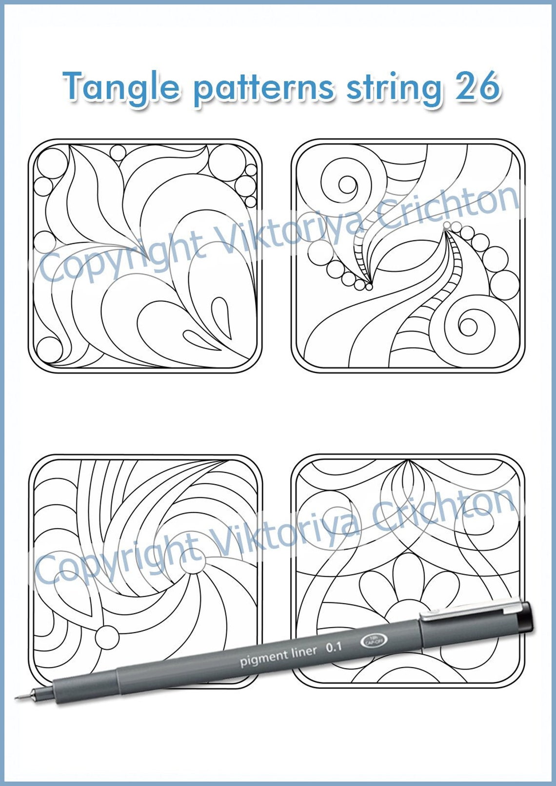 Zentangles Strings for Drawing Patterns 26. Tangle Pattern Printable ...