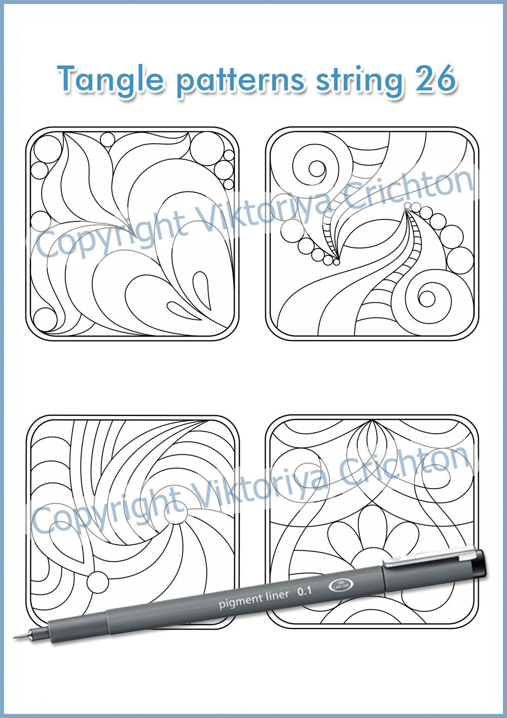 Zentangles Strings for Drawing Patterns 26. Tangle Pattern Printable ...