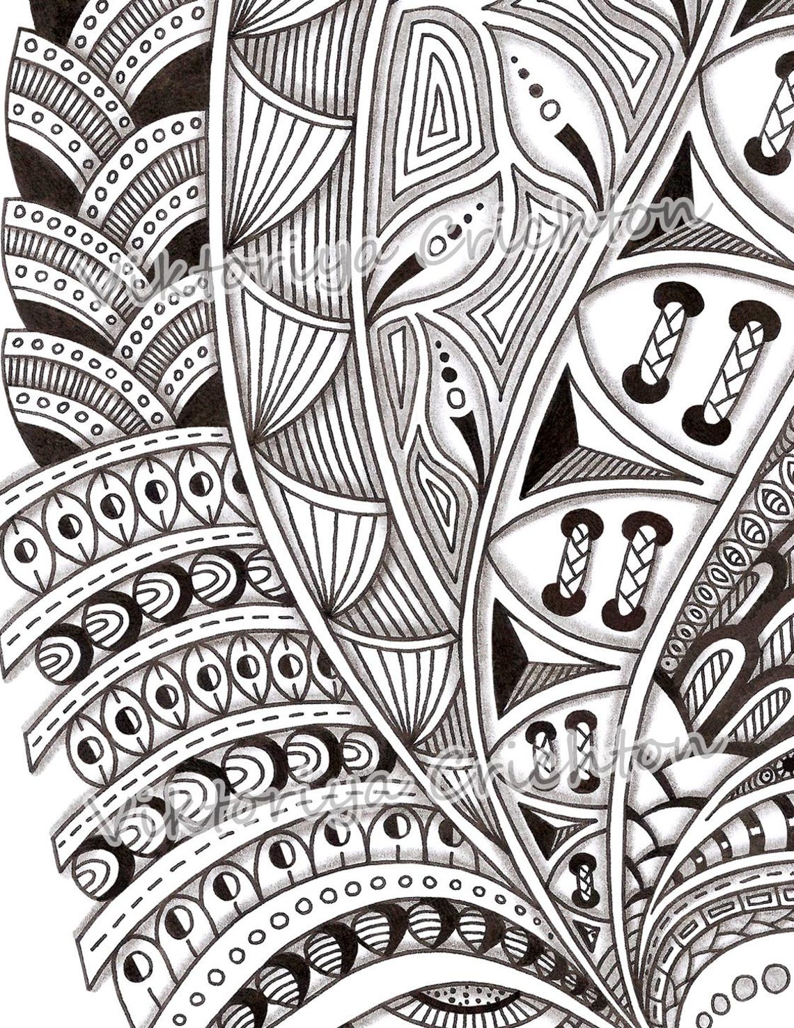 Zentangle Art 3. Original Zenart Graphic Handmade. Digital Prints Wall ...