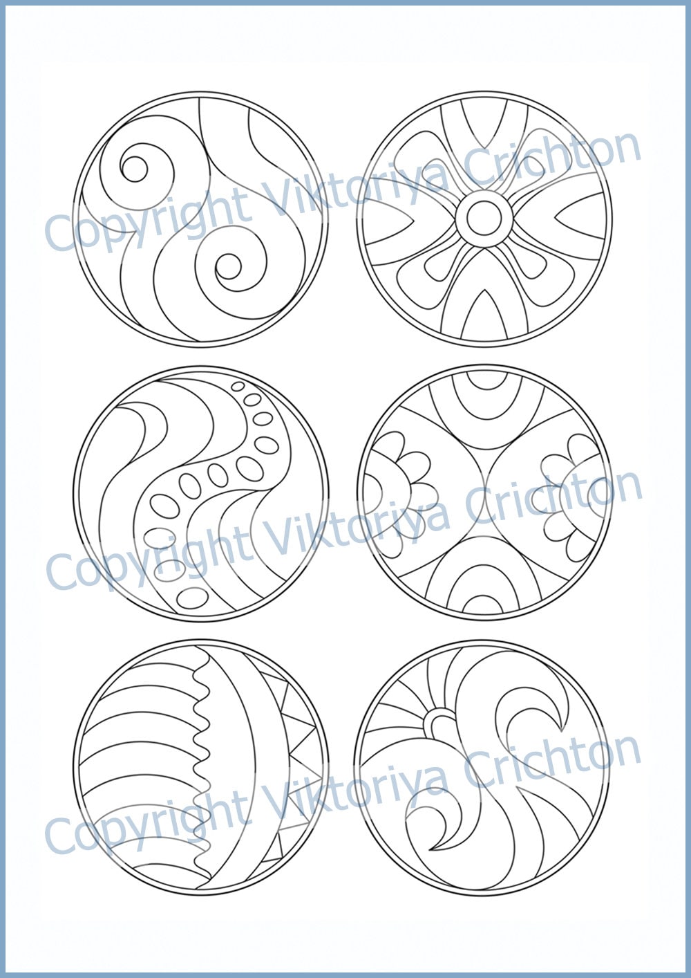 Strings 21 for Drawing Zentangle Patterns in the Circle, Templates for ...