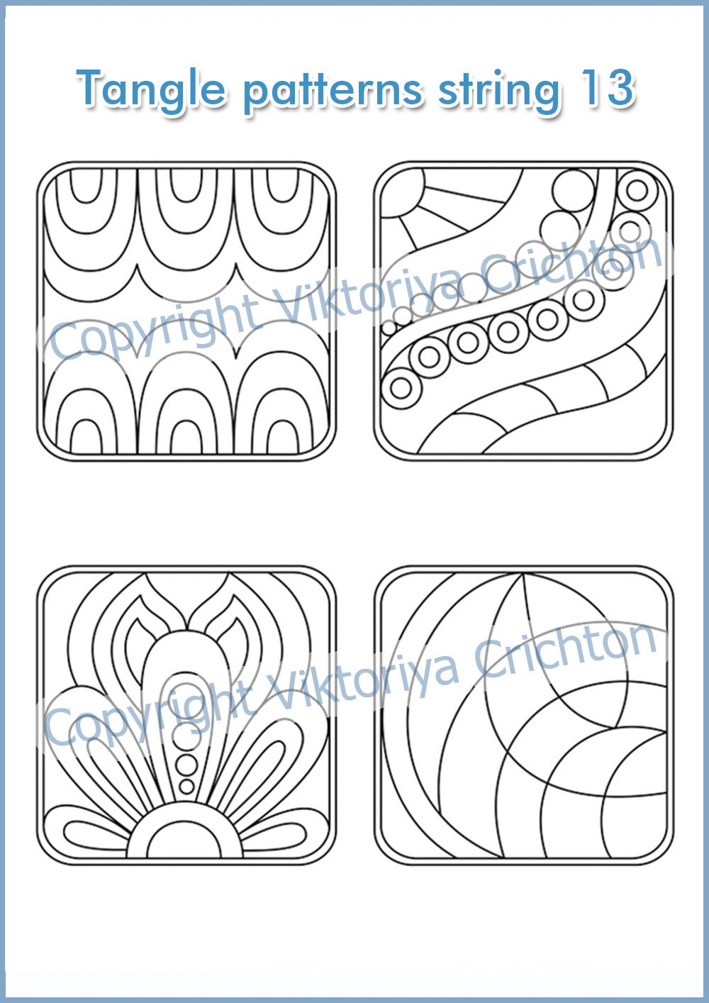 Tangle Pattern String Book V.2 (5 Pages), Strings for Drawing Zentangles, Digital PDF and JPEG ...