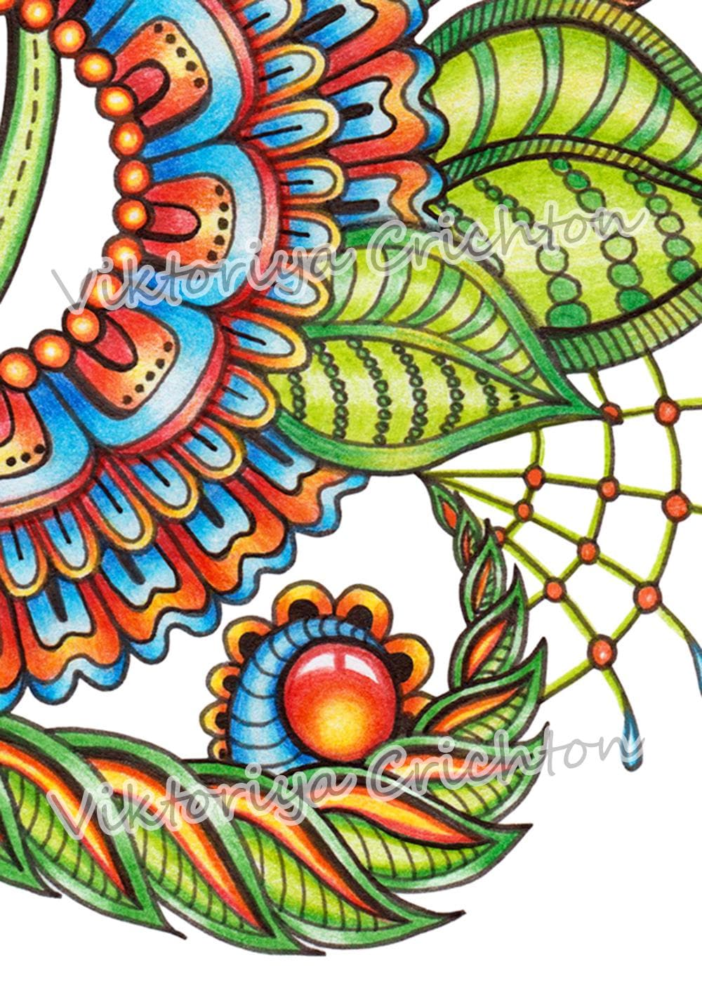 Magic Zentangle Flowers, Zendoodle_16. Abstract Drawing in Zenart Style ...