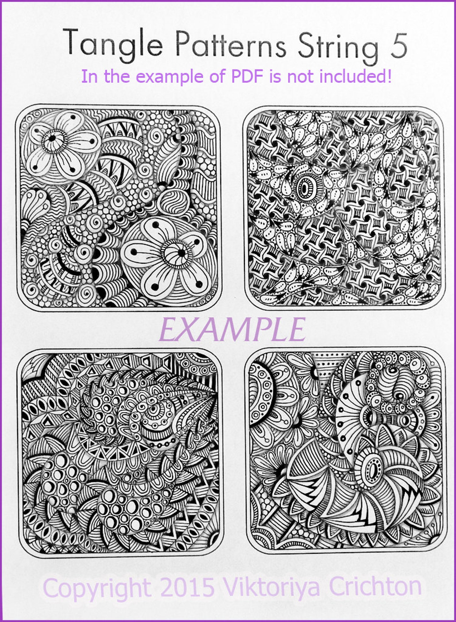 Strings for drawing zentangles 5. String art template. Tangle | Etsy