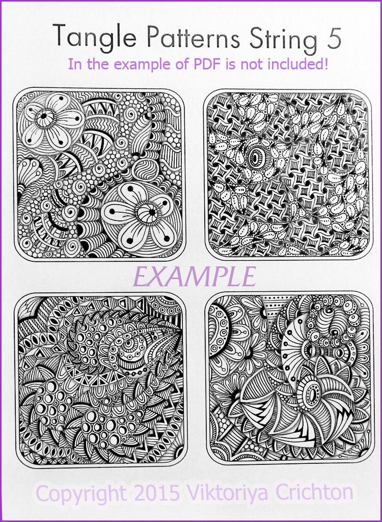 Strings for drawing zentangles 5. String art template. Tangle | Etsy