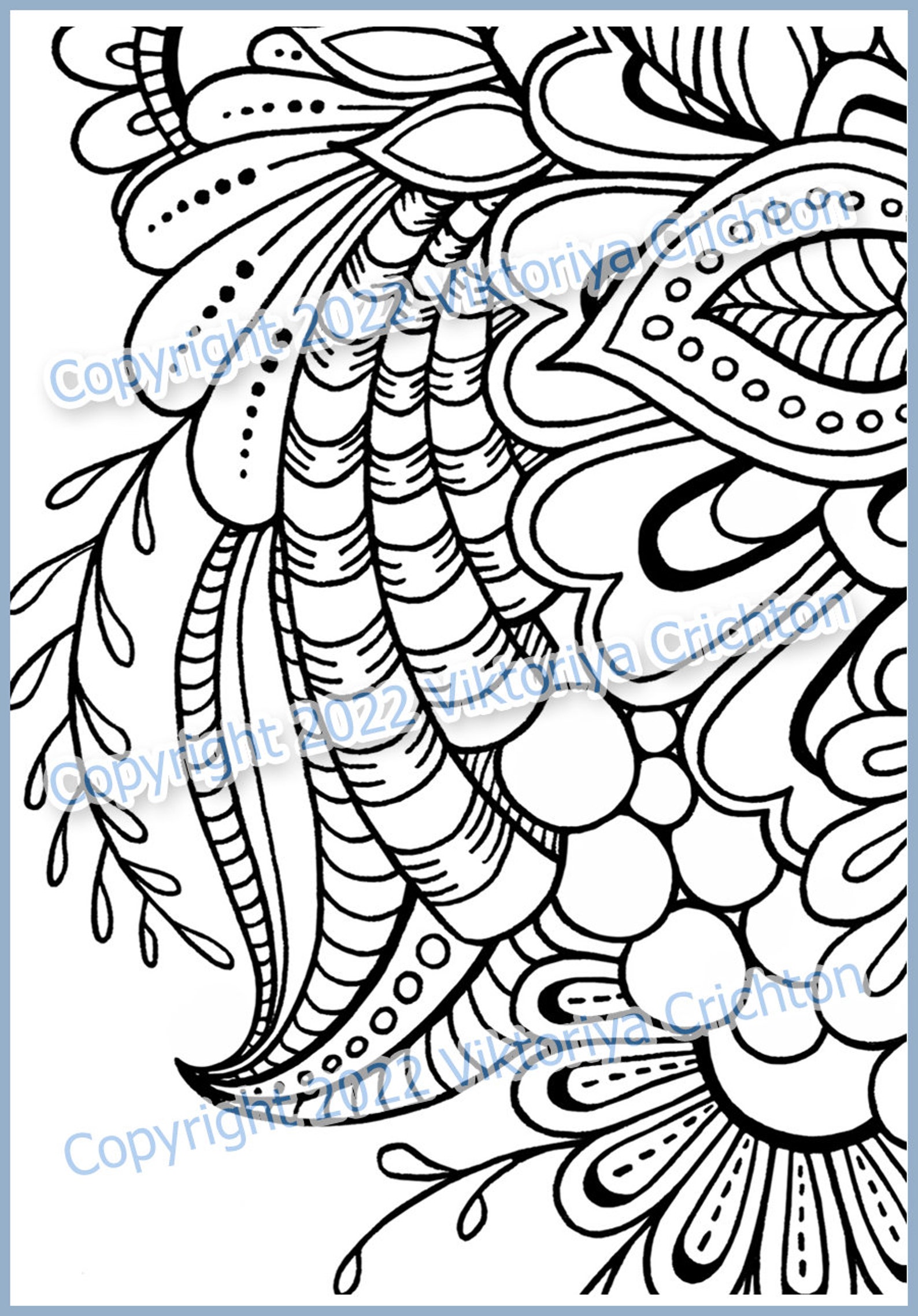 Coloring Page 32, Zen Doodle (zentangle) Flowers for Adults, Abstract ...