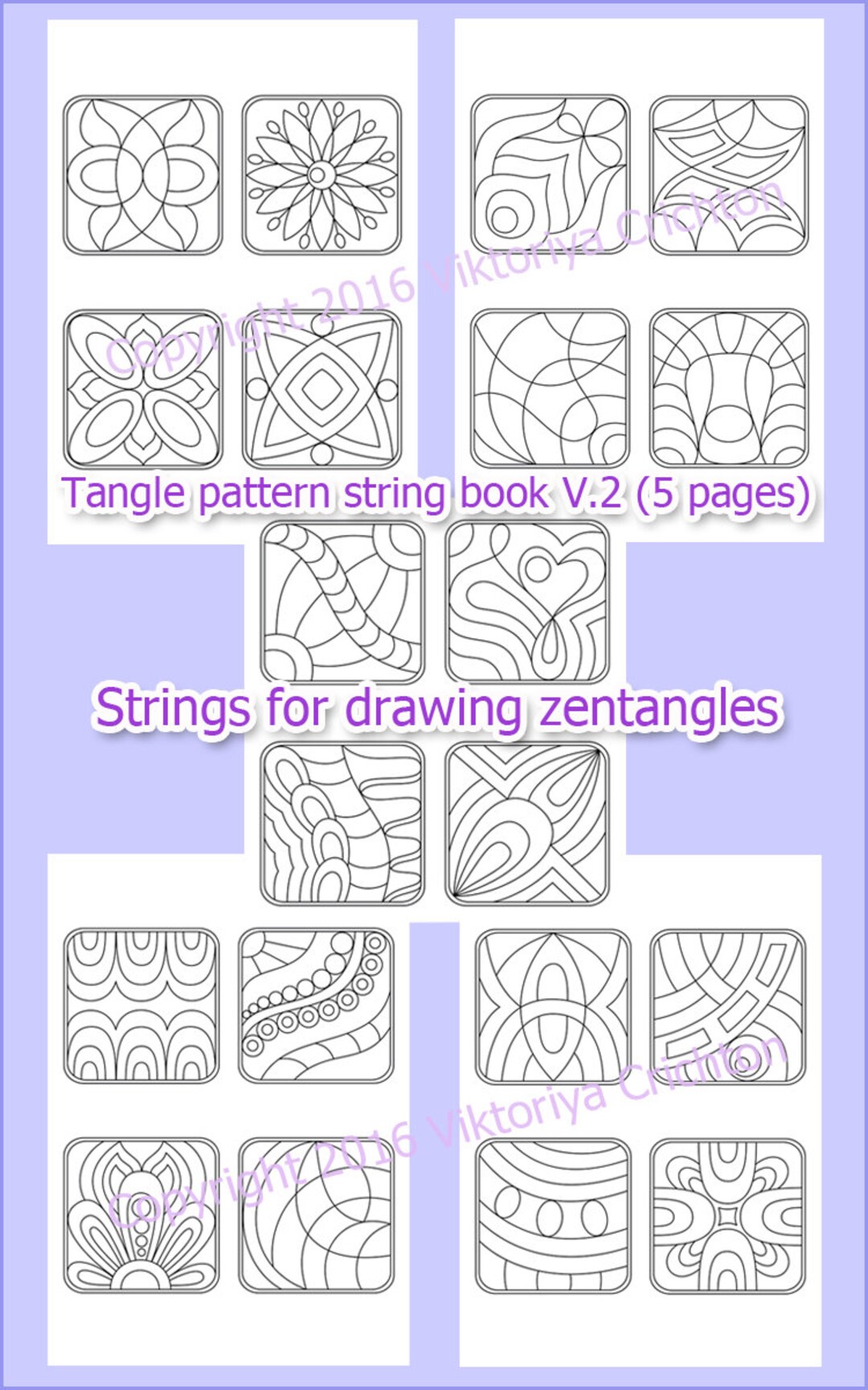 Buy Tangle Pattern String Book V.2 5 Pages Strings for Drawing Online ...
