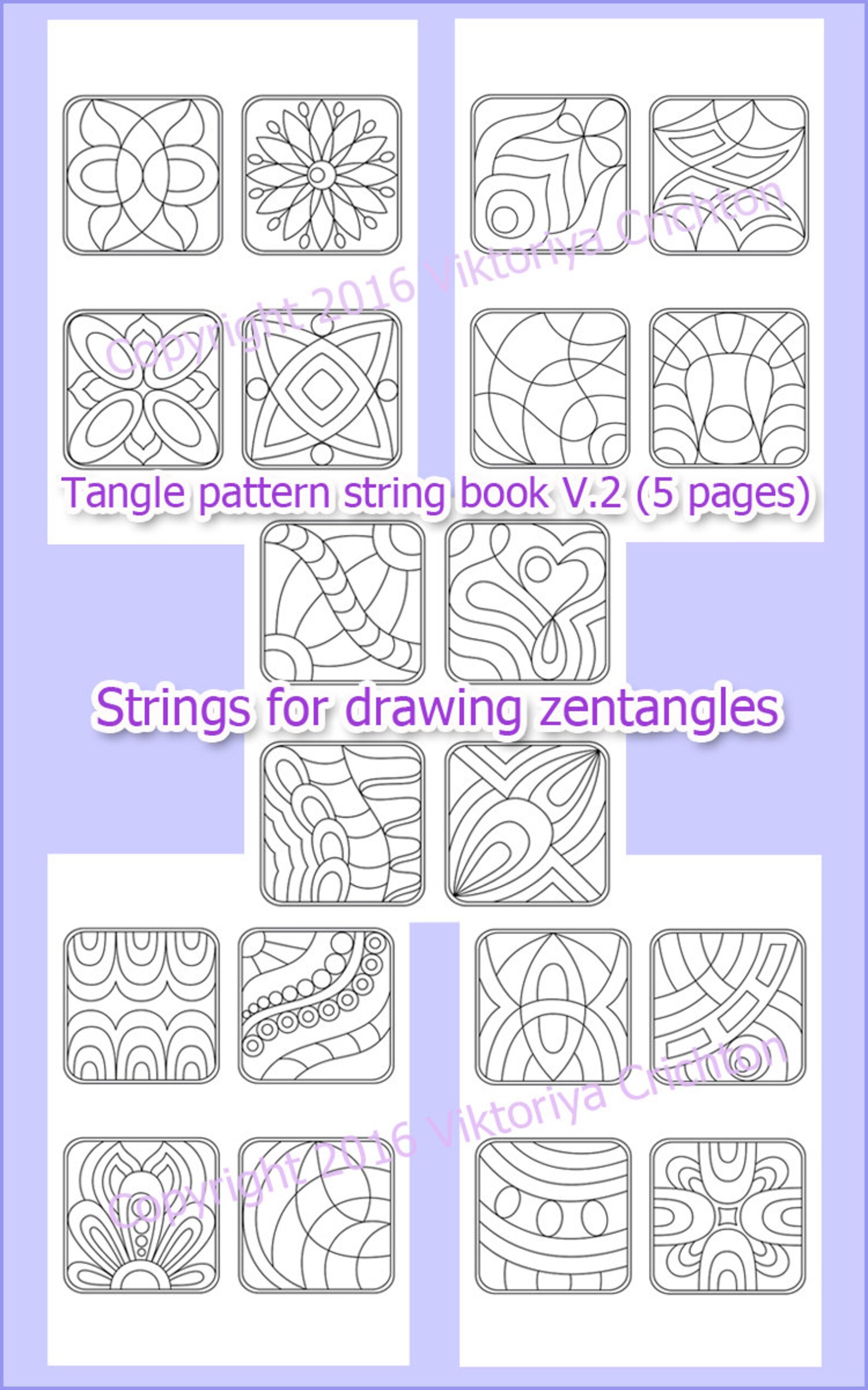 Buy Tangle Pattern String Book V.2 5 Pages Strings for Drawing Online ...