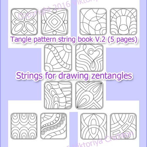 Zentangles Strings for Drawing Patterns 26. Tangle Pattern - Etsy