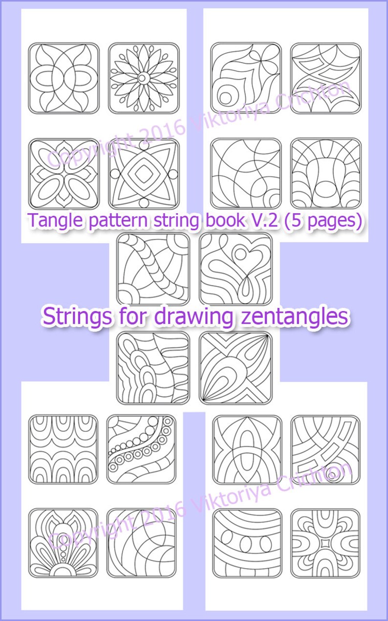 Buy Tangle Pattern String Book V.2 5 Pages Strings for Drawing Online ...