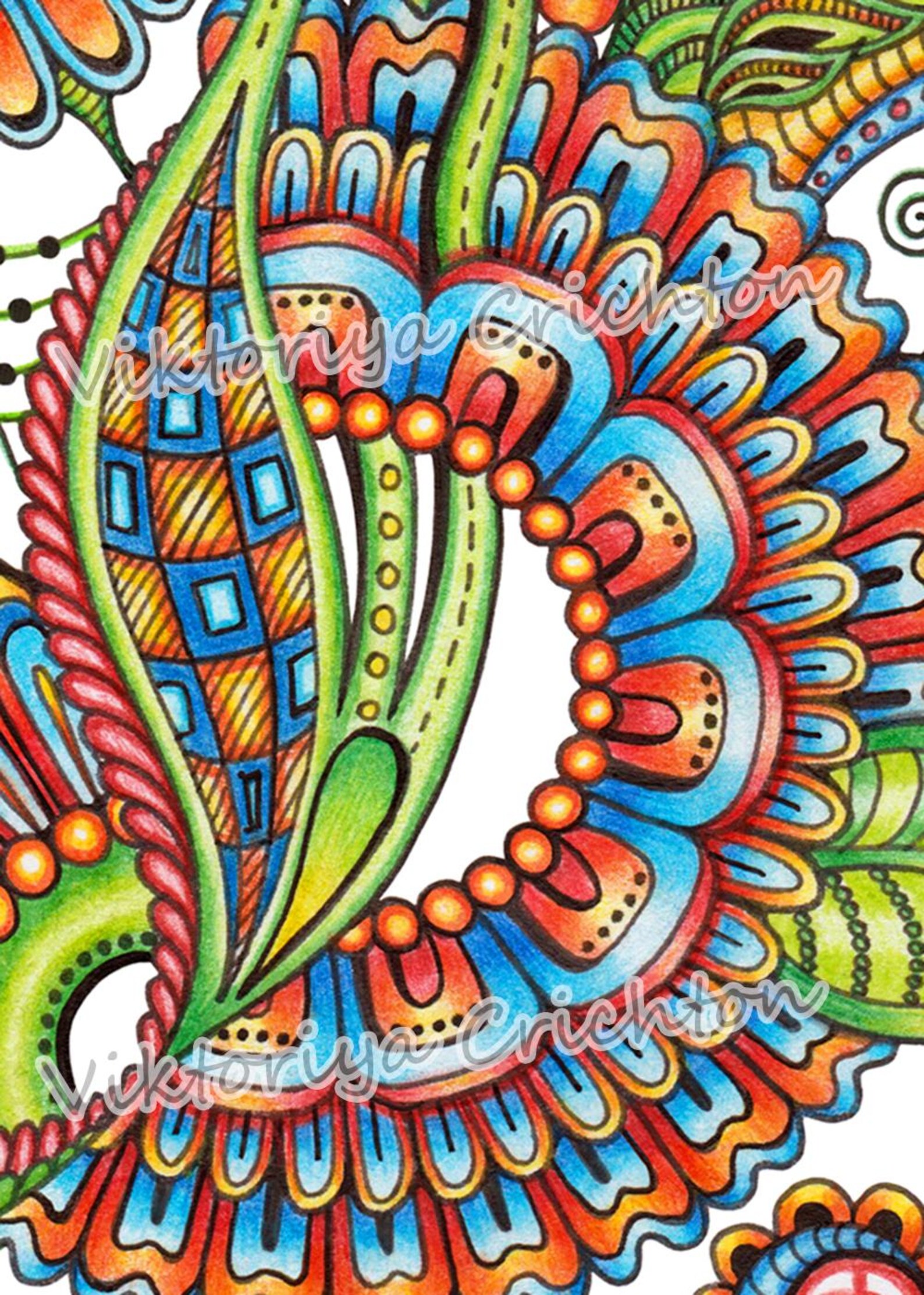 Magic Zentangle Flowers, Zendoodle_16. Abstract Drawing in Zenart Style ...