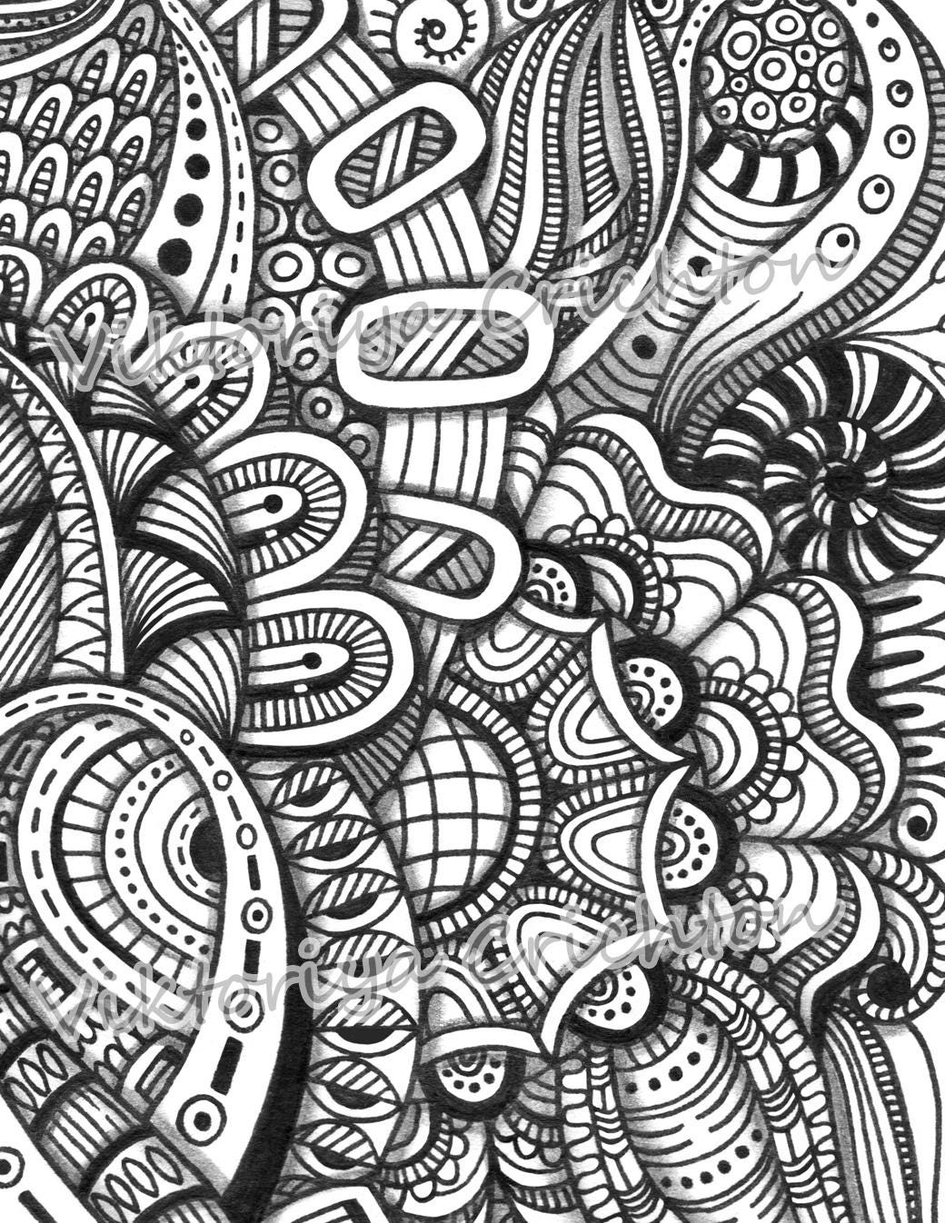 Zentangle Art, Chamomile. Abstract Modern Drawing in Zenart Style ...