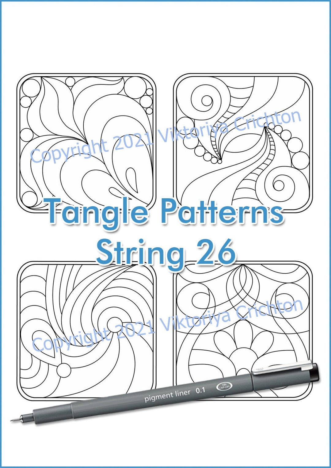 Zentangles Strings for Drawing Patterns 26. Tangle Pattern - Etsy