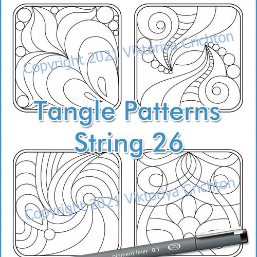 Zentangles Strings for Drawing Patterns 26. Tangle Pattern - Etsy