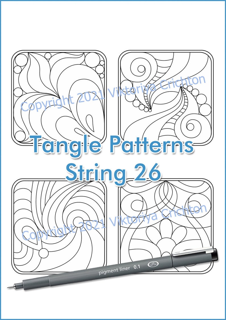 Zentangles Strings for Drawing Patterns 26. Tangle Pattern - Etsy