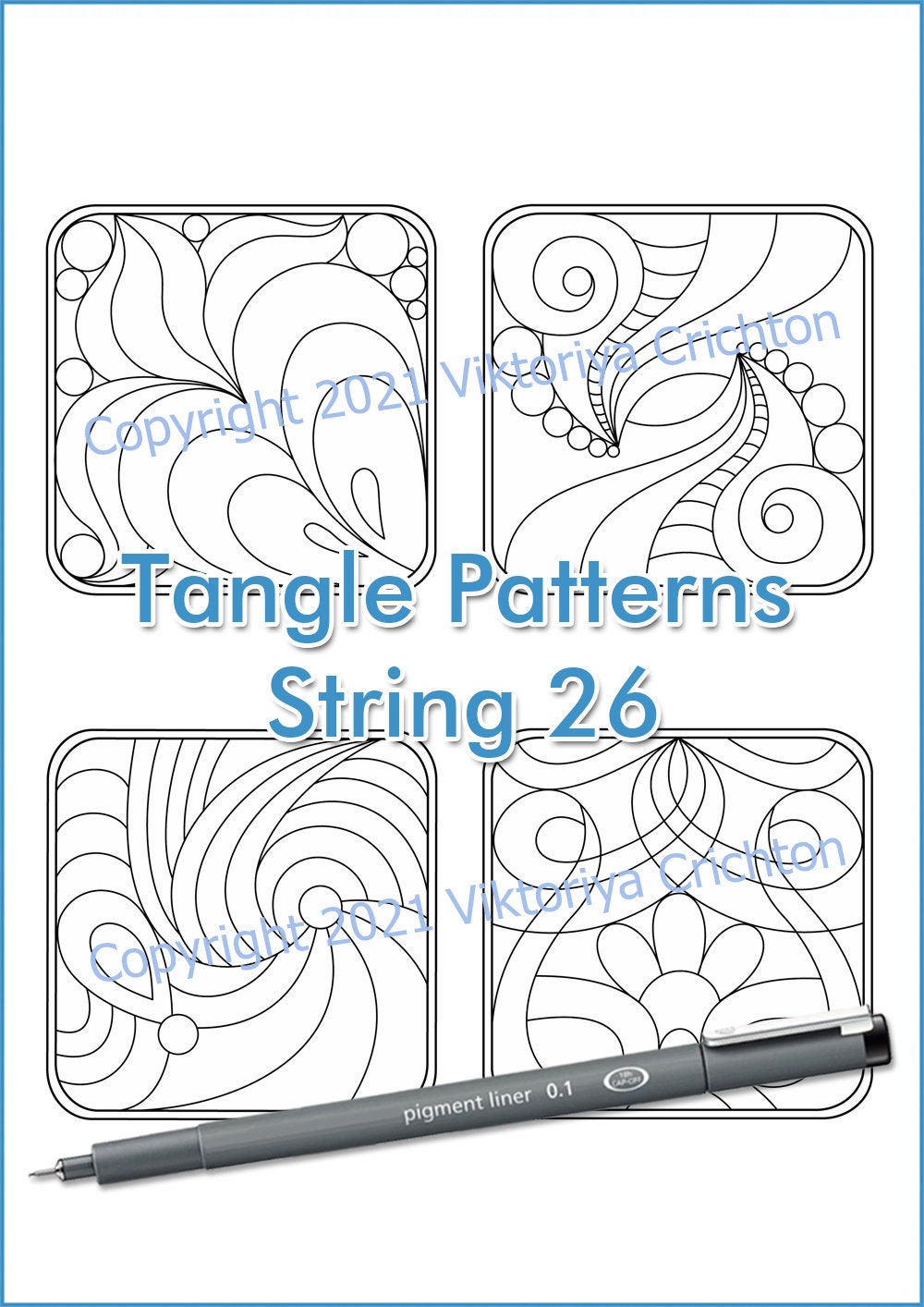 Zentangles Strings for Drawing Patterns 26. Tangle Pattern - Etsy Australia