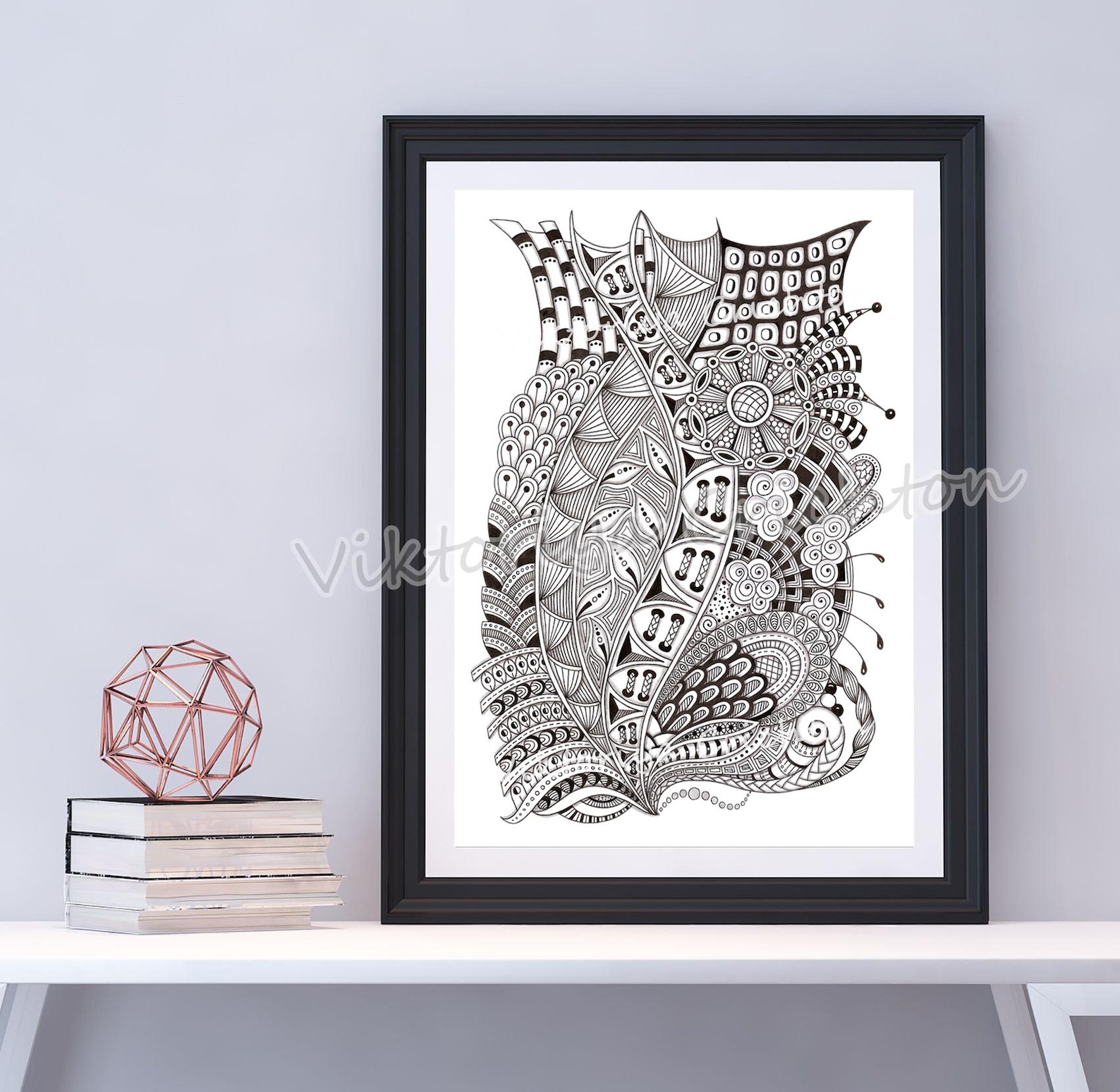 Zentangle Art 3. Original Zenart Graphic Handmade. Digital Prints Wall ...