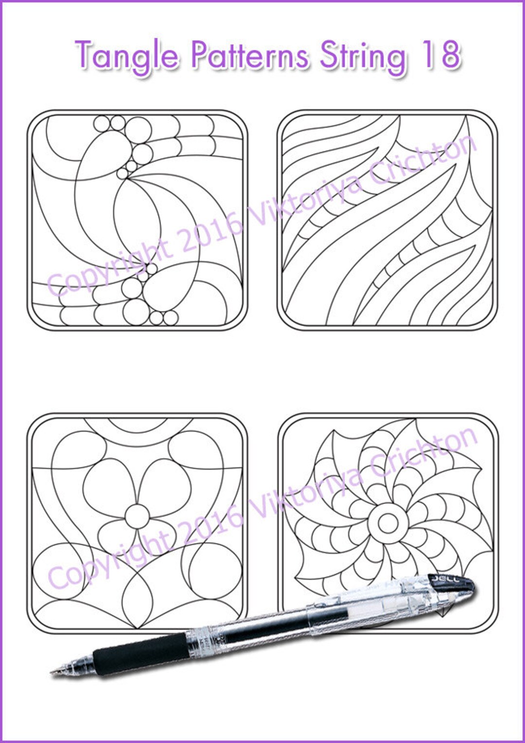 Zentangles Strings 18 for Drawing Patterns. Zentangle Starter - Etsy
