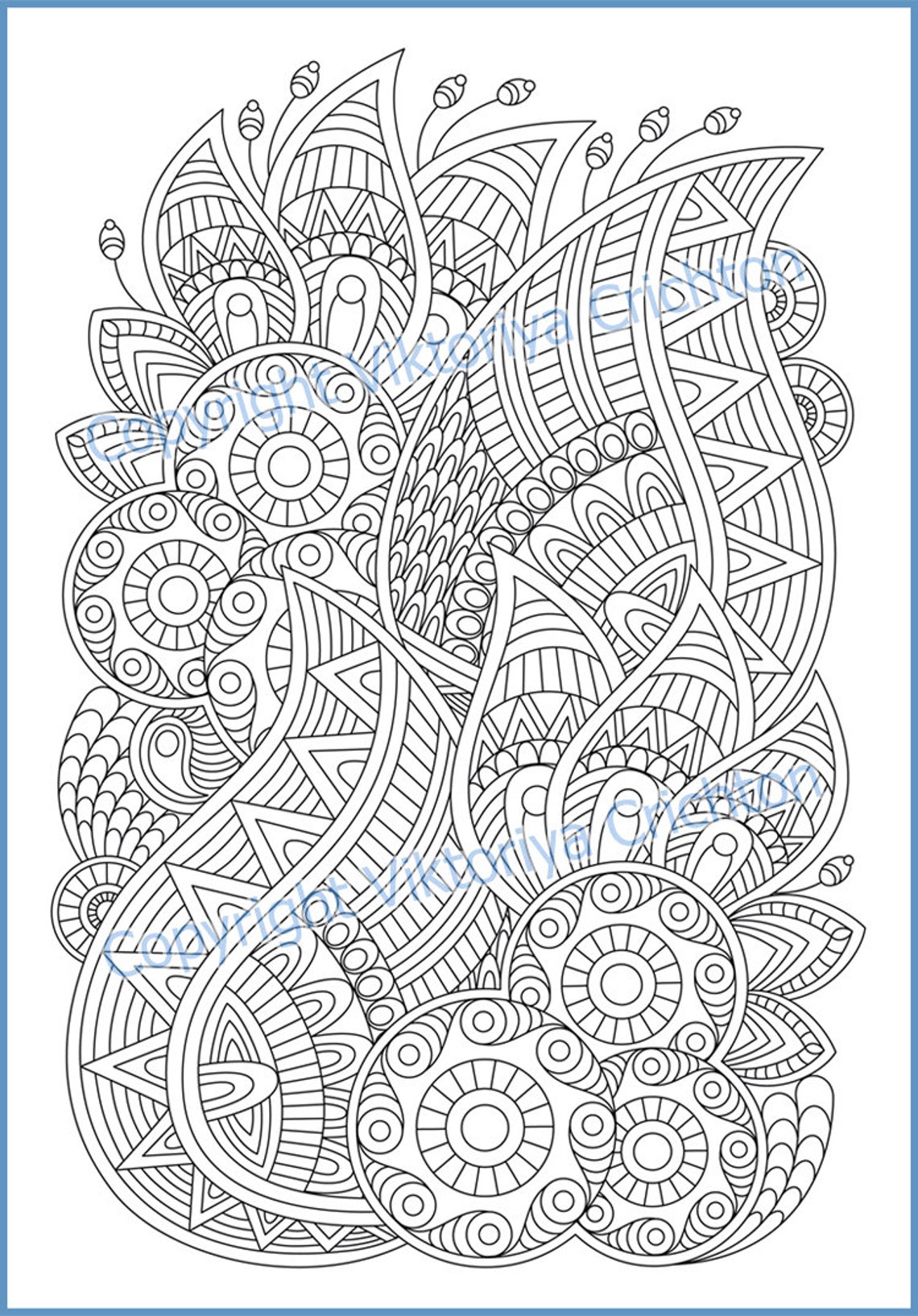 Coloring Page 36 for Adult. Zentangle Coloring Antistress, a ...